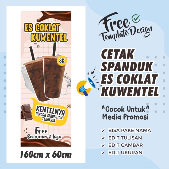 Banner Spanduk ES COKLAT 160 X 60 cm BISA DI EDIT | Lazada Indonesia