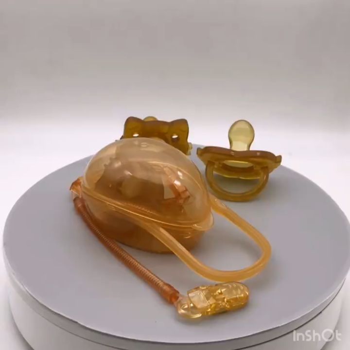 Portable Baby Pacifier Set Anti-drop Chain Nipple With Box Silicone ...