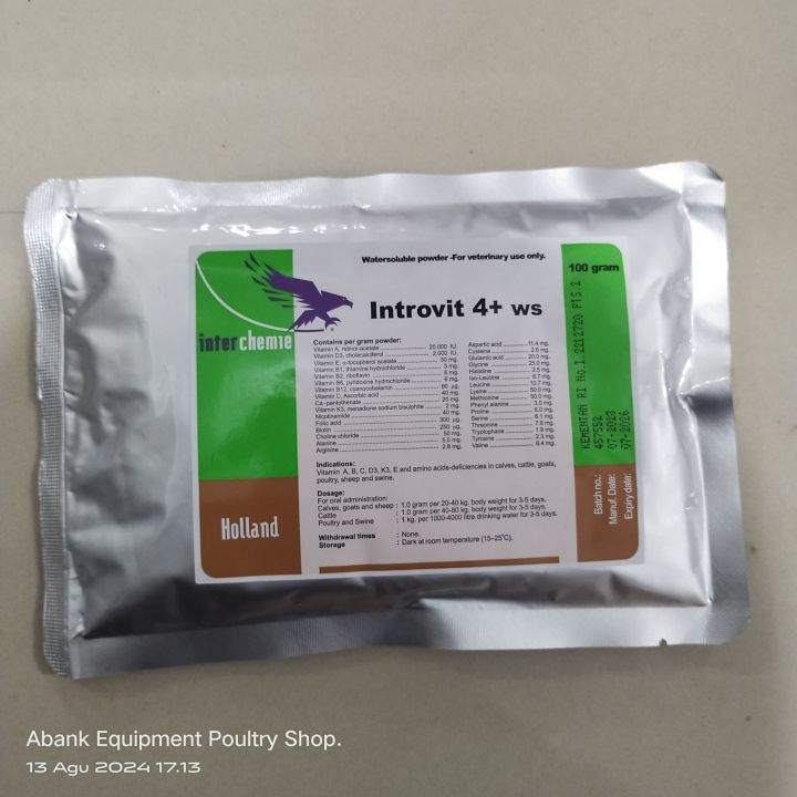 INTROVIT 4+ ws 100 grm interchemie hollad watersoluble powder, vitamin ...