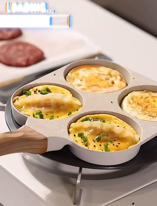 Wajan Panci Penggorengan Telur Pancake 4 Lubang Non Stick Egg Frying ...