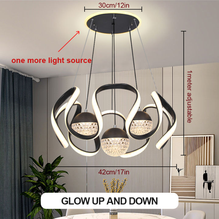 Modern New Chandelier Irregular Shape 3 Head Acrylic Aluminum Dining ...