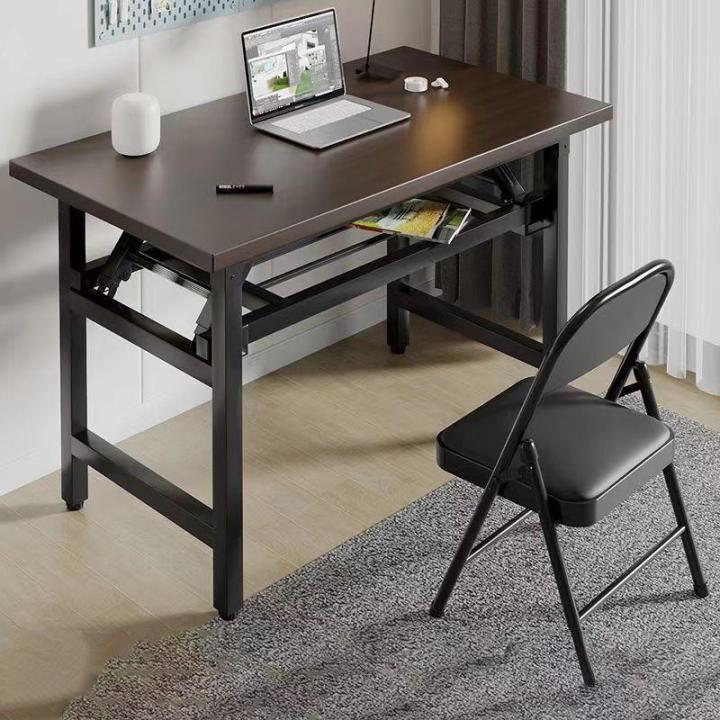 Strengthened Double Beam Computer Desk Simple Home Office Desk Foldable ...