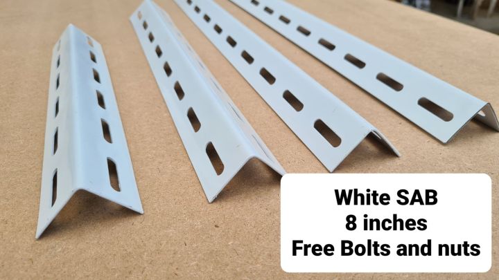 White Slotted angle bar 8inches - Free Bolts & nuts | Lazada PH