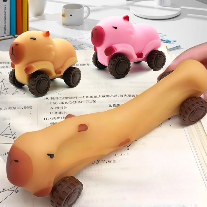 Capybara Car Squeeze Toy with Wheels Anti-stress Creative Vent Toys ...