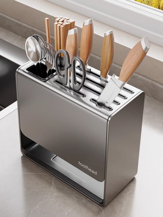 Kitchen Multi-Function Integrated Knife Holder Rack Carbon Steel ...