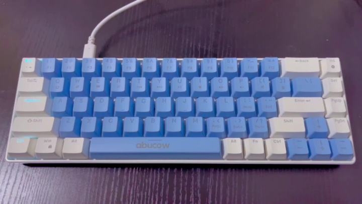 abucow 60% Mechanical Keyboard with Blue Backlight 68-Key Gaming ...