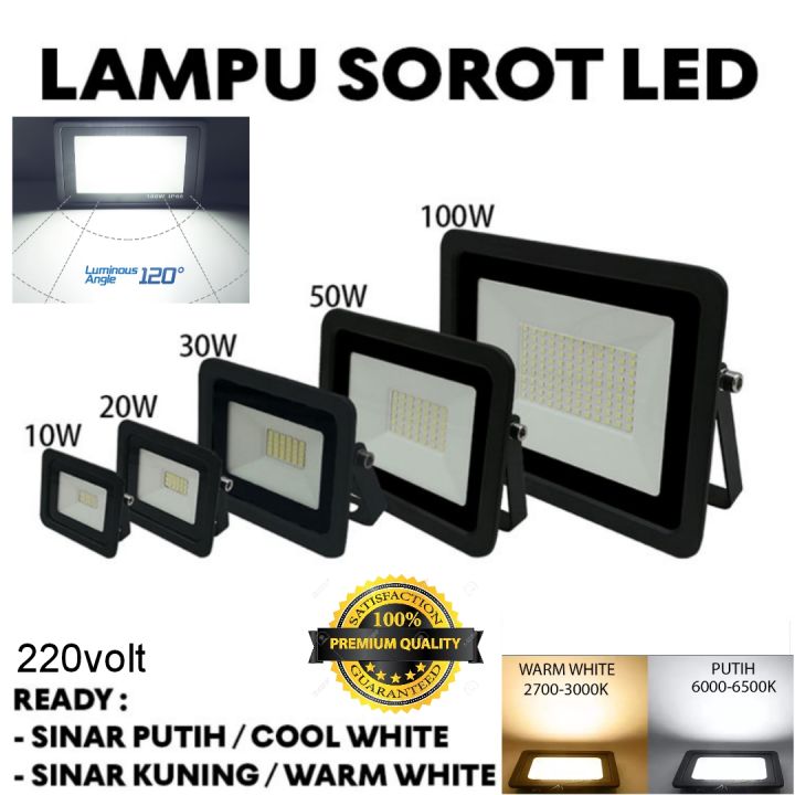 Lampu Sorot LED 10w / 20W / 30W / 50W / 100W Outdoor ANTI AIR WATERPROOF Putih / Kuning Lampu ...