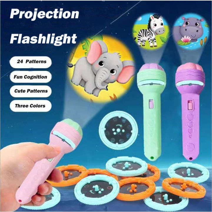 Baby Sleeping Story Book Flashlight Projector Torch Lamp Night Photo Picture Early Education Toy ...