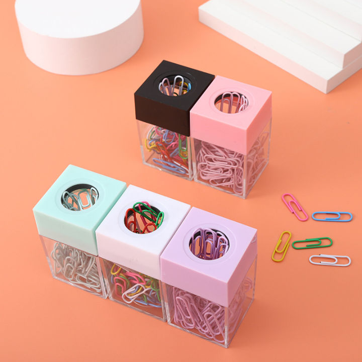 Colorful Magnetic Paper Clips Organizer Box Large Capacity Creative ...
