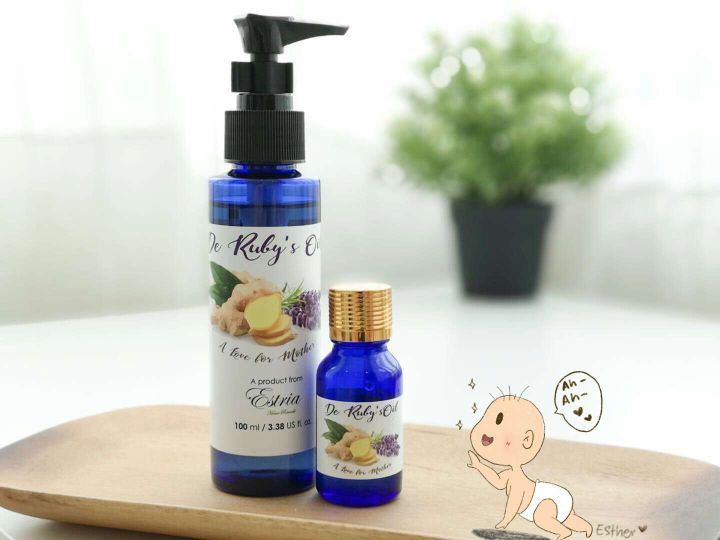 Estria De Ruby's Premium Ginger Massage Oil (100ml) - For Gassy Stomach ...