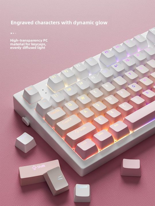 YOGMEDI | YOGMEDI Ghost Sakura Keycaps Gradient Transparent PBT Wooting ...