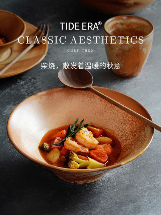 TIDE ERA Ceramic Rice Bowl Large Size Porcelain Soup Bowl Traditional ...
