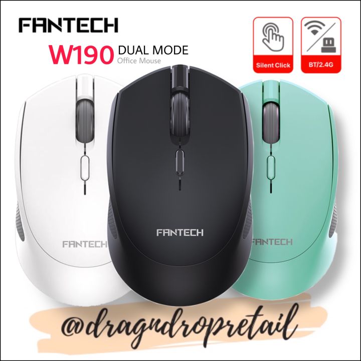 FANTECH W190 DUAL MODE 2.4Ghz & Bluetooth Wireless Mouse Silent Office ...