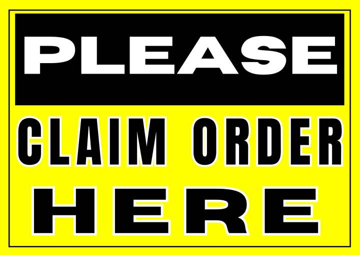 Please Claim Order Signage / Order And Pay Signage A4 Size Laminated ...