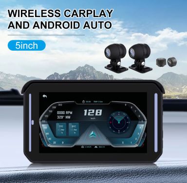 RF Wireless CarPlay Android Auto Touchscreen for Motorcycle GPS ...