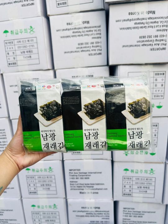 NAMKWANG Seaweed KOREAN NORI SHEET SEAWEEDS Snack size 4g x 3pcs/PACK ...