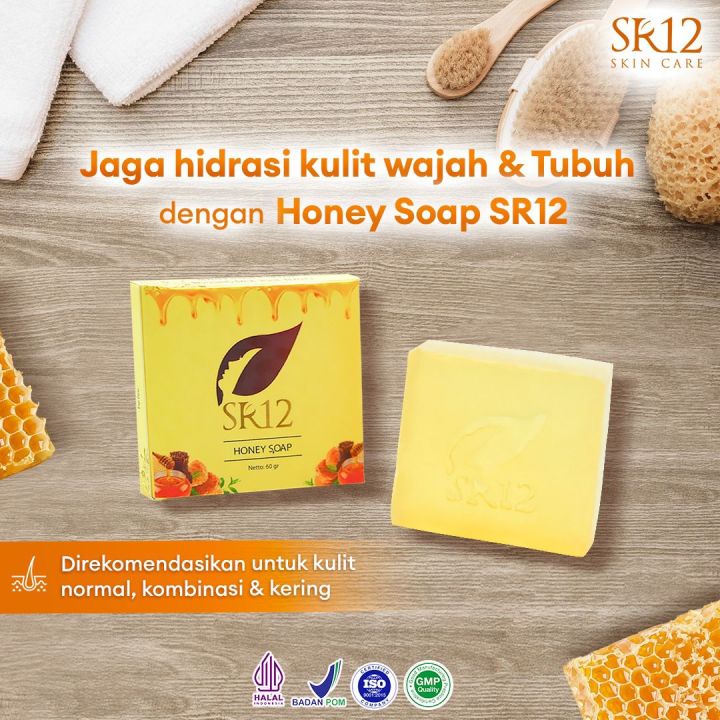 Honey Soap SR12 Herbal Sabun Madu untuk Kulit Kering dan Kusam Membantu Mencerahkan Wajah BPOM ...