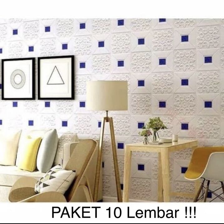 PAKET 10 LEMBAR!!! Wallpaper/Sticker dinding 3D timbul foam motif batik ...