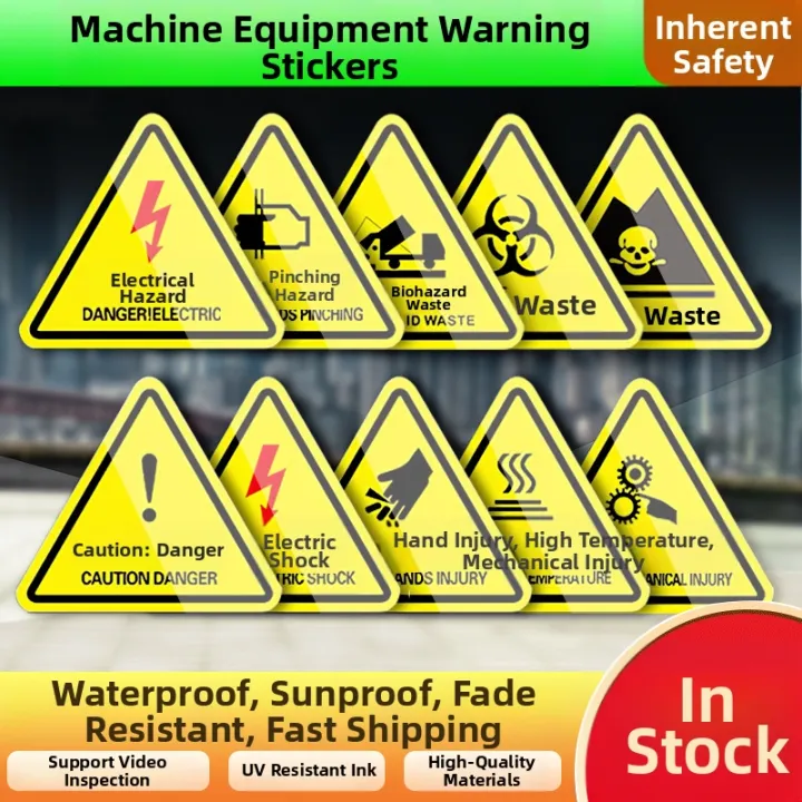 Electrical Danger Warning Stickers PVC Triangle | Lazada PH