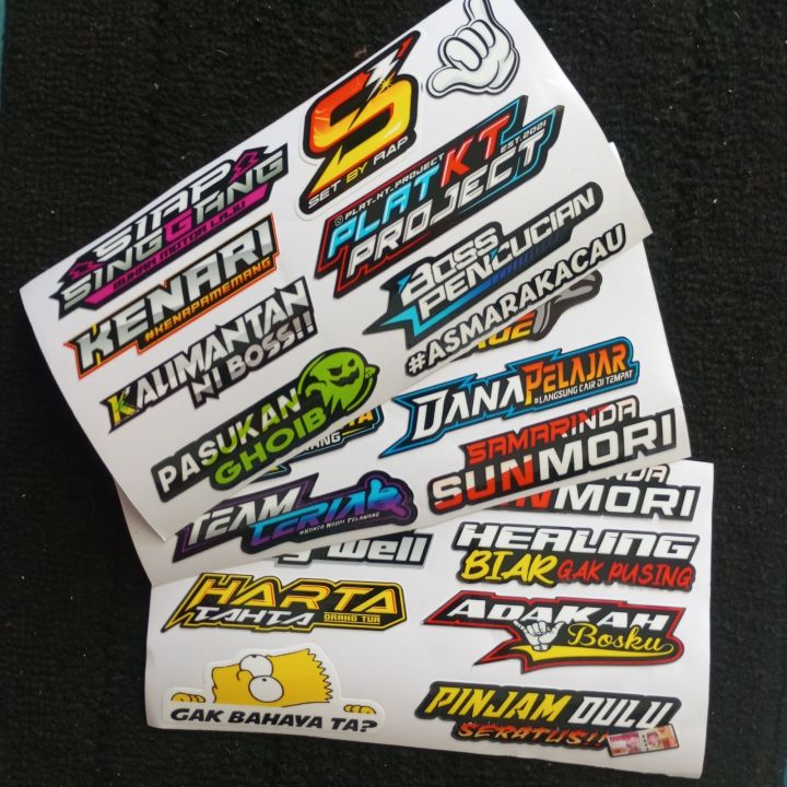 Stiker Paketan S Plat kt 2024 dapat 3 paket isi 24 gambar | Lazada ...