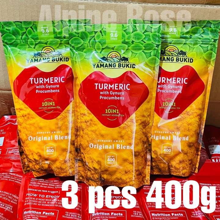3 PCs 400g Yamang Bukid Turmeric with Gynura Procumbens 10in1 Instant ...