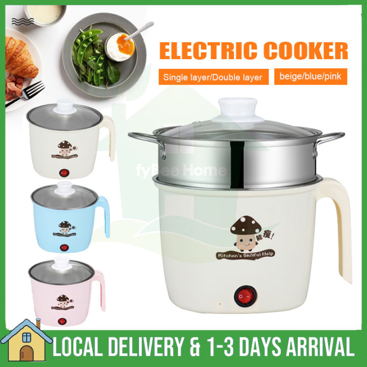 [Ready Stock] Portable Mini Rice Cooker 1.8L Frying Pan Electric Cooker ...