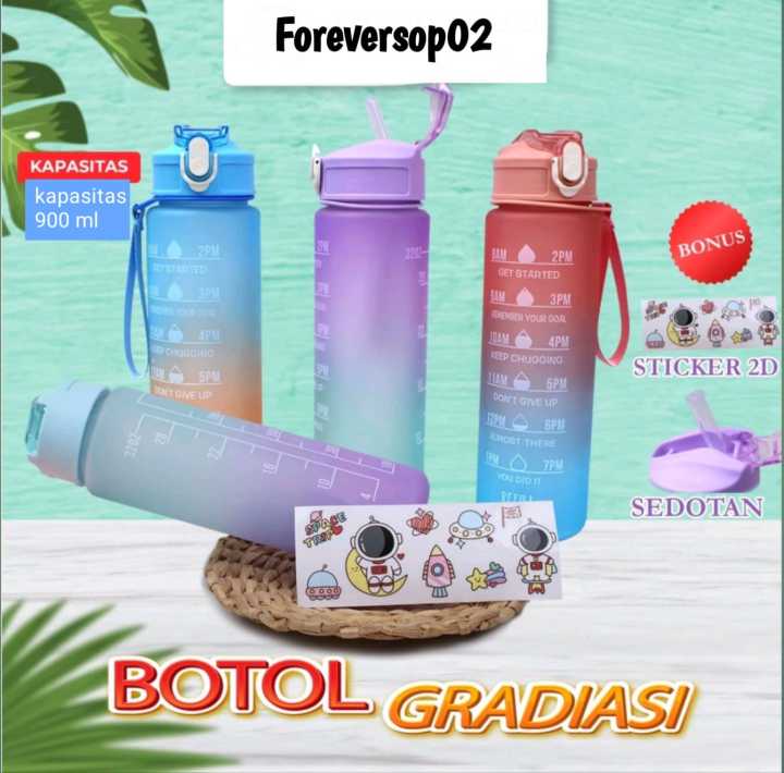 Botol air minum gradasi 900ml tebal tidak mudah pecah | Lazada Indonesia