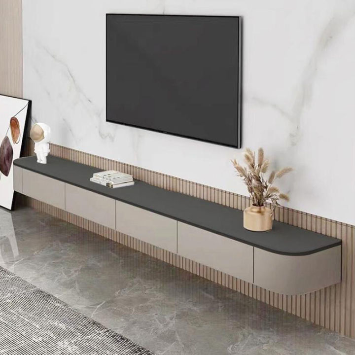 Hanging Coffee Table TV Cabinet Solid Wood Wall-Mounted Storage Bedroom ...