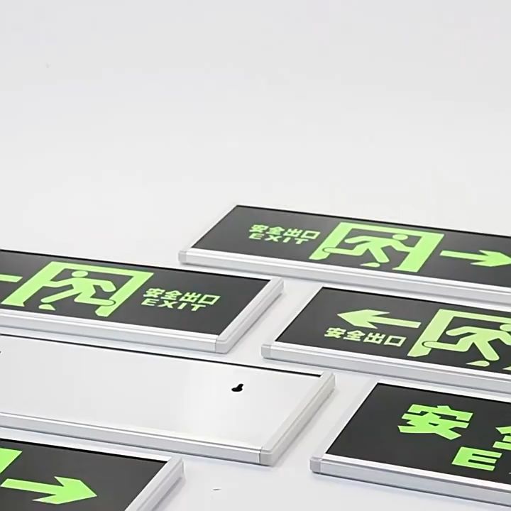 Safety Exit Sign Hanging Wall Mounted Luminous Fire Emergency Lighting ...