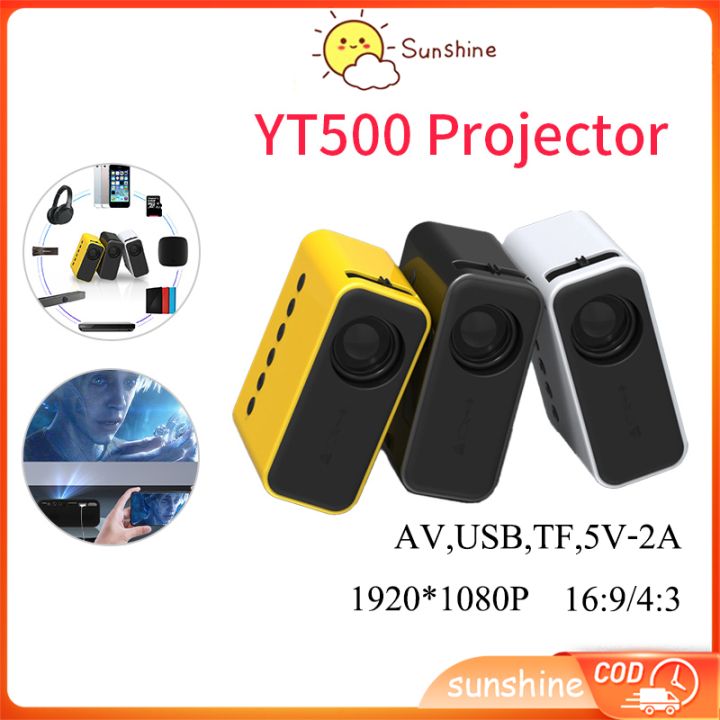 【จัดส่งจากปทุมธานี】YT500 โปรเจ็กเตอร์ โปรเจ็กเตอร์พกพา โปรเจ็กเตอร์ขนาดเล็ก Full HD โปรเจ็กเตอร์ ...