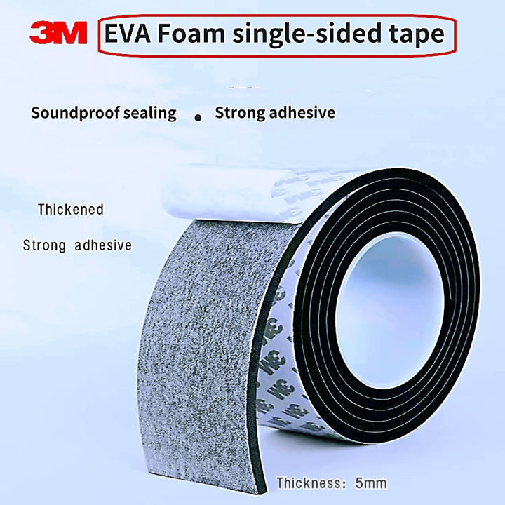 เทปฟองน้ำ3M Eva เทปโฟมสีดำหนาแข็งแรงด้านเดียวกันน้ำโฟมความหนืดสูงป้องกันการชนกันเสียงรถยนต์ซีล ...