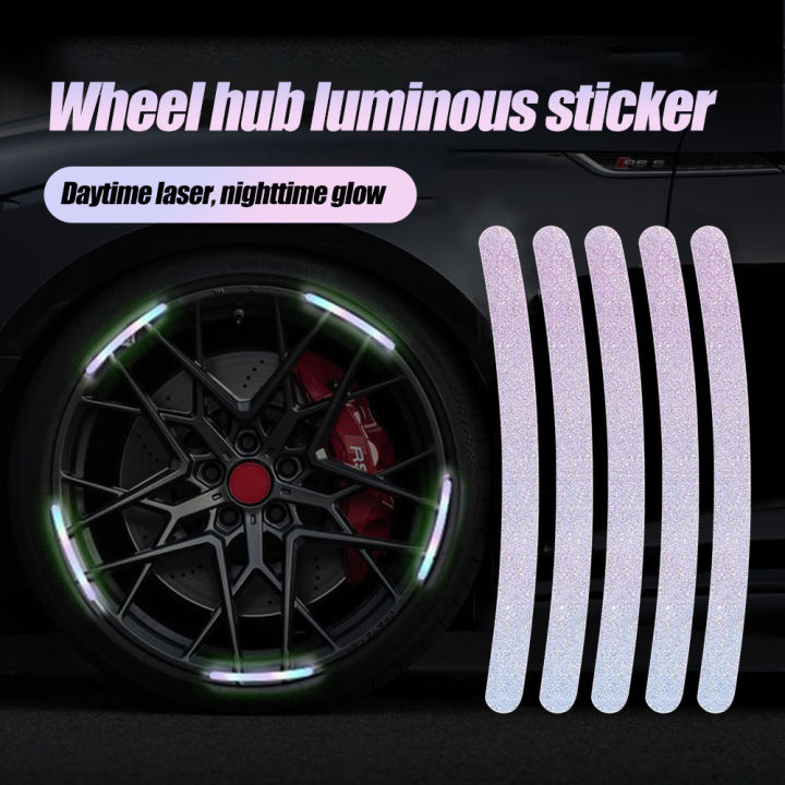 20pcs Car Wheel Hub Reflective Sticker Anti Collision Luminous ...