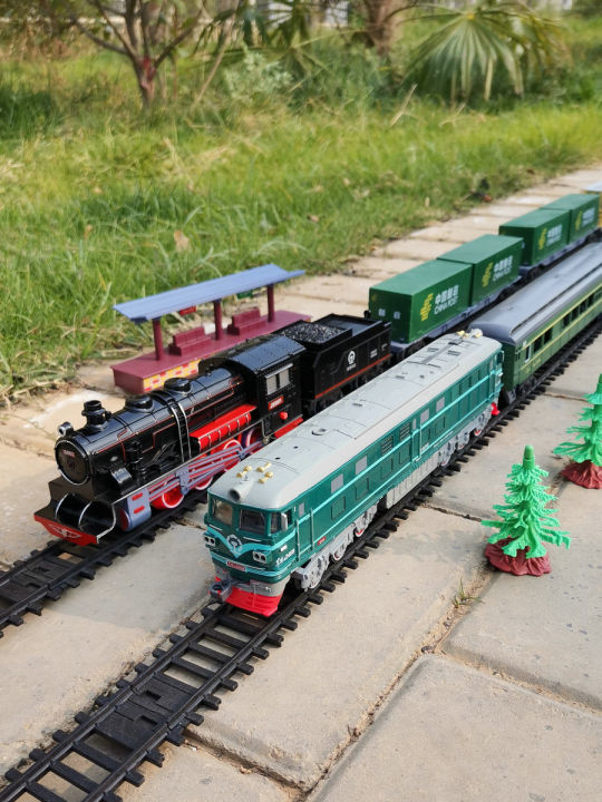 Children's Electric Miniature Train Model Set Green Shell Internal ...