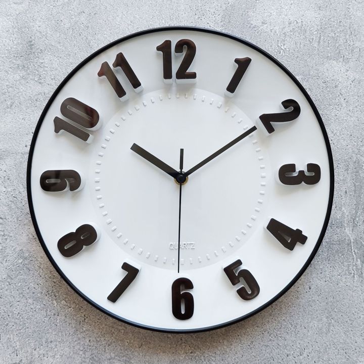 Jam Dinding Minimalis Angka Timbul Dekorasi Modern Unik Polos Putih ...