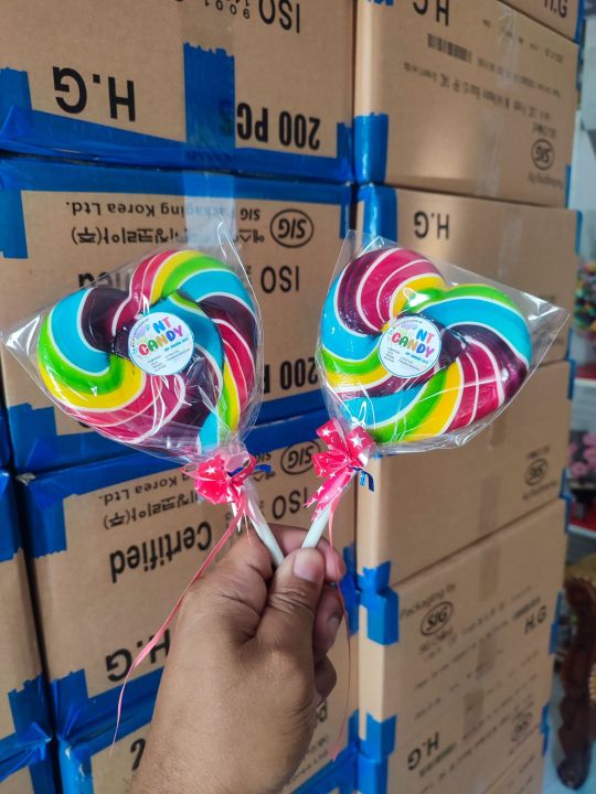 permen lollipop diameter 10 cm bentuk love premium 1 pack isi 20 biji ...