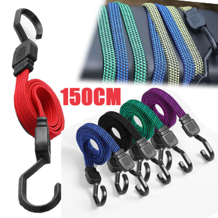 150cm Thickened Rubber Elastic Motorcycle Luggage Rope Rear Seat Cargo ...