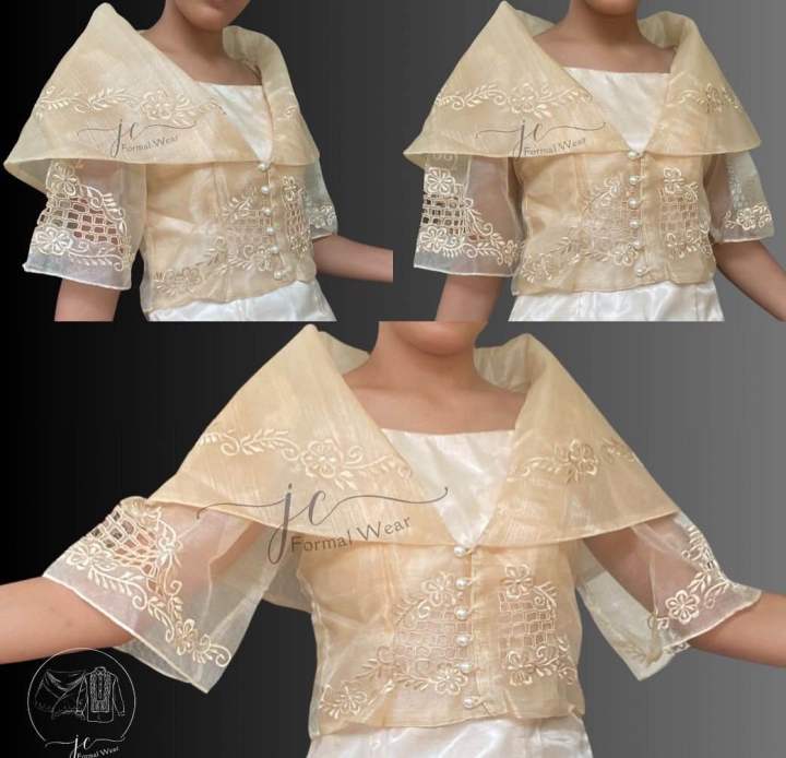 Maria Clara Top Piña Color with embroidery / Modern Filipiniana | Lazada PH