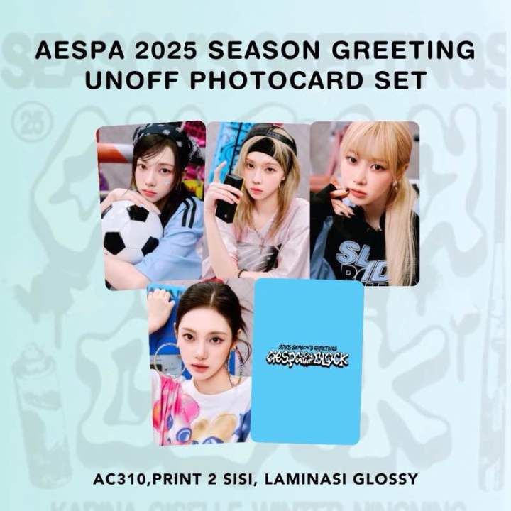 (ISI 4 PCS) Photocard AESPA 2025 Season Greeting - Potocard PC Premium 2 Sisi Kartu Kpop Merch ...