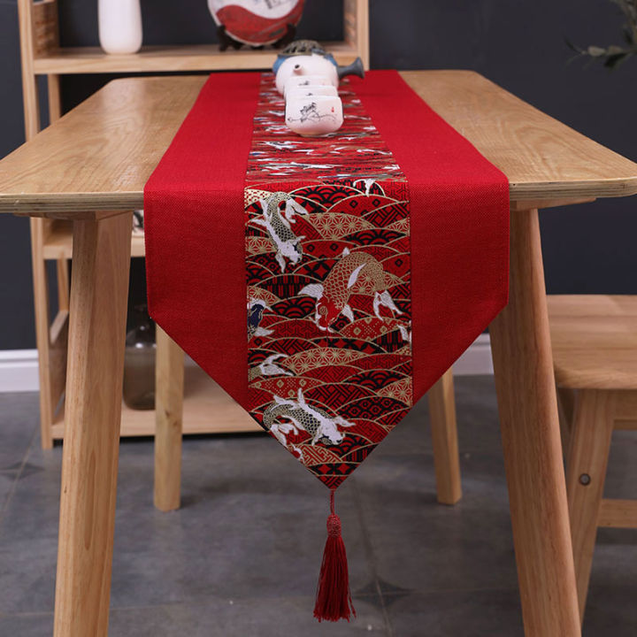 New Year Celebration Red Table Runner New Chinese Style Wedding Tie ...