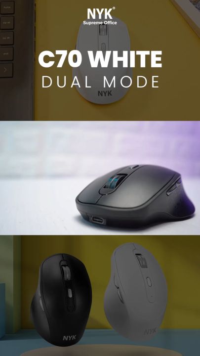 Mouse NYK C70 Silent Click Dual Mode Bluetooth Wireless Rechargeable ...