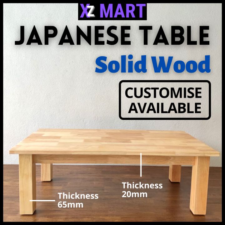 XZ Japanese Table Meja Jepun Solid Rubber Wood Table Custom Size Coffee ...
