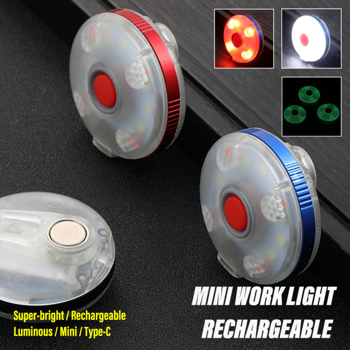 Super bright MINI LED Flashlight Rechargeable Work light Round camping light 3 colors to choose ...