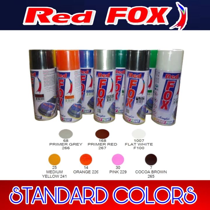 สีสเปรย์ "เรดฟ๊อกซ์" "Red Fox" ขนาด 400 CC. STANDARD COLORS | Lazada.co.th