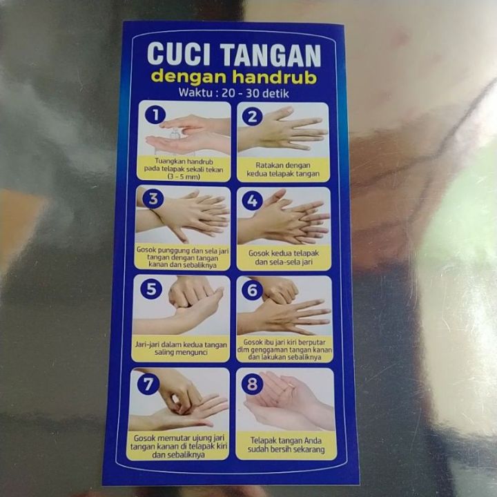 Stiker Cuci Tangan Dengan Handrub Biru | Lazada Indonesia