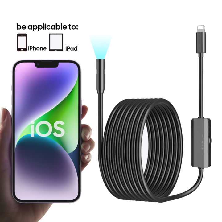 Endoscope Camera For iPhone APPLE Lightning 8MM Cars Endoscopic IP68 ...