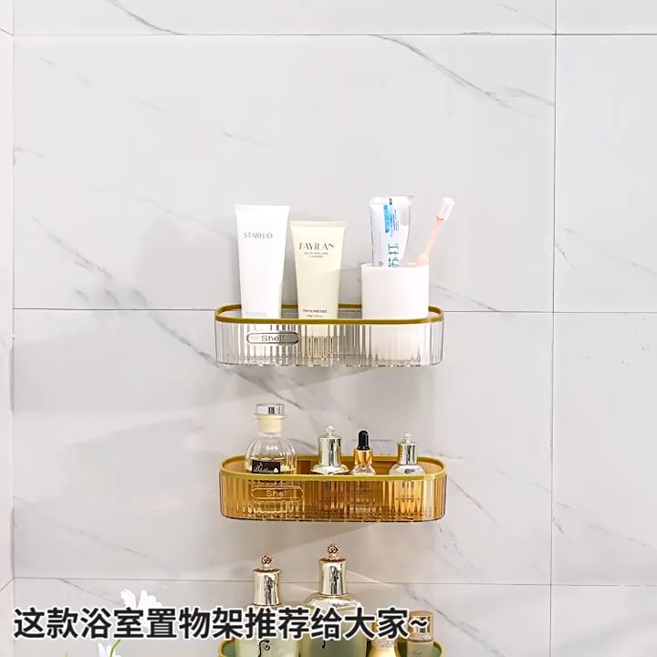 Light luxury bathroom shelf | bathroom acrylic rack wall-mounted toilet ...