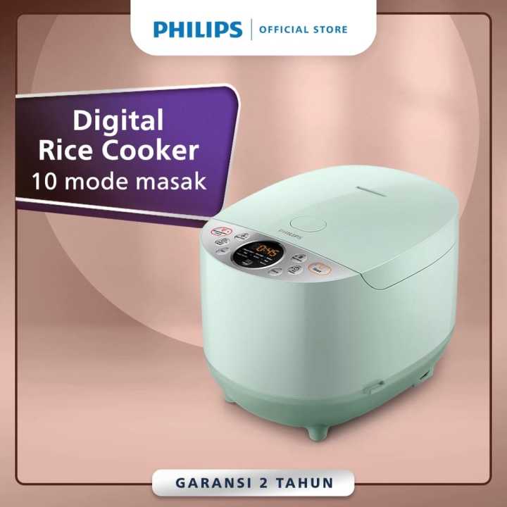 PHILIPS 1,8L Digital Rice Cooker HD4515/85 Warna Hijau - 400 Watt - 10 ...