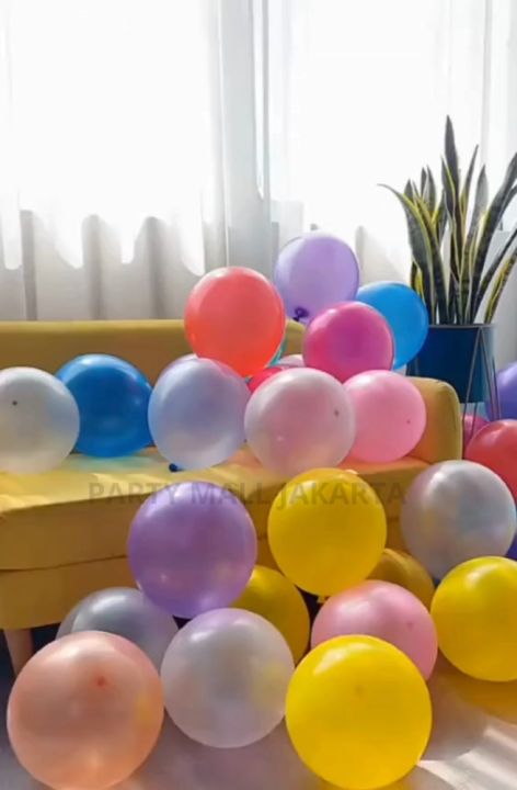 Balon Latex Metalik (isi 1, 10, 20, 30 pcs) Balon Bulat ukuran 12 inch ...