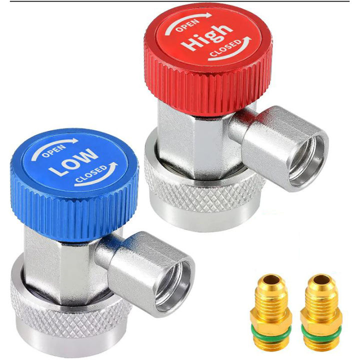 Adjustable R134A Adapter Fittings H/L Quick Coupler AC Car Air ...