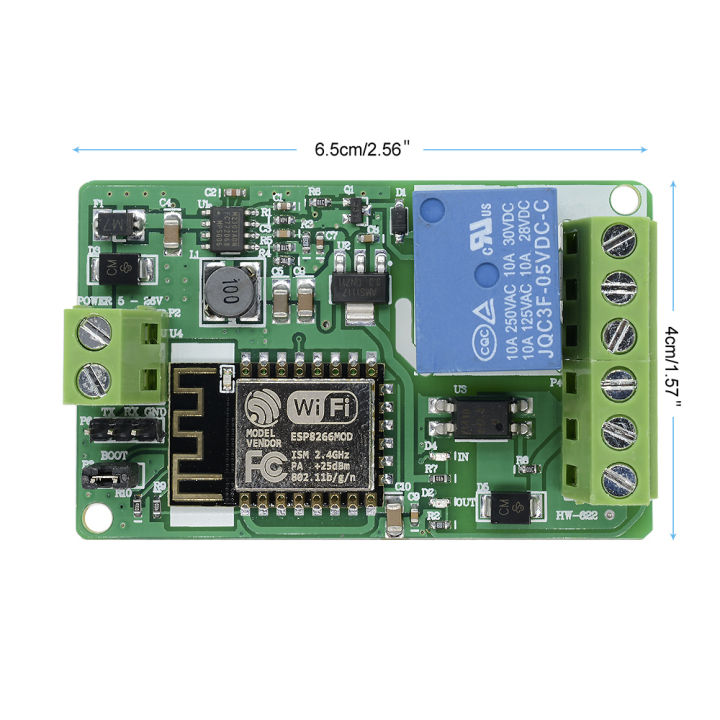 ESP8266 ESP-12F WIFI Wireless Module 1 Channel Relay Shield Overcurrent ...